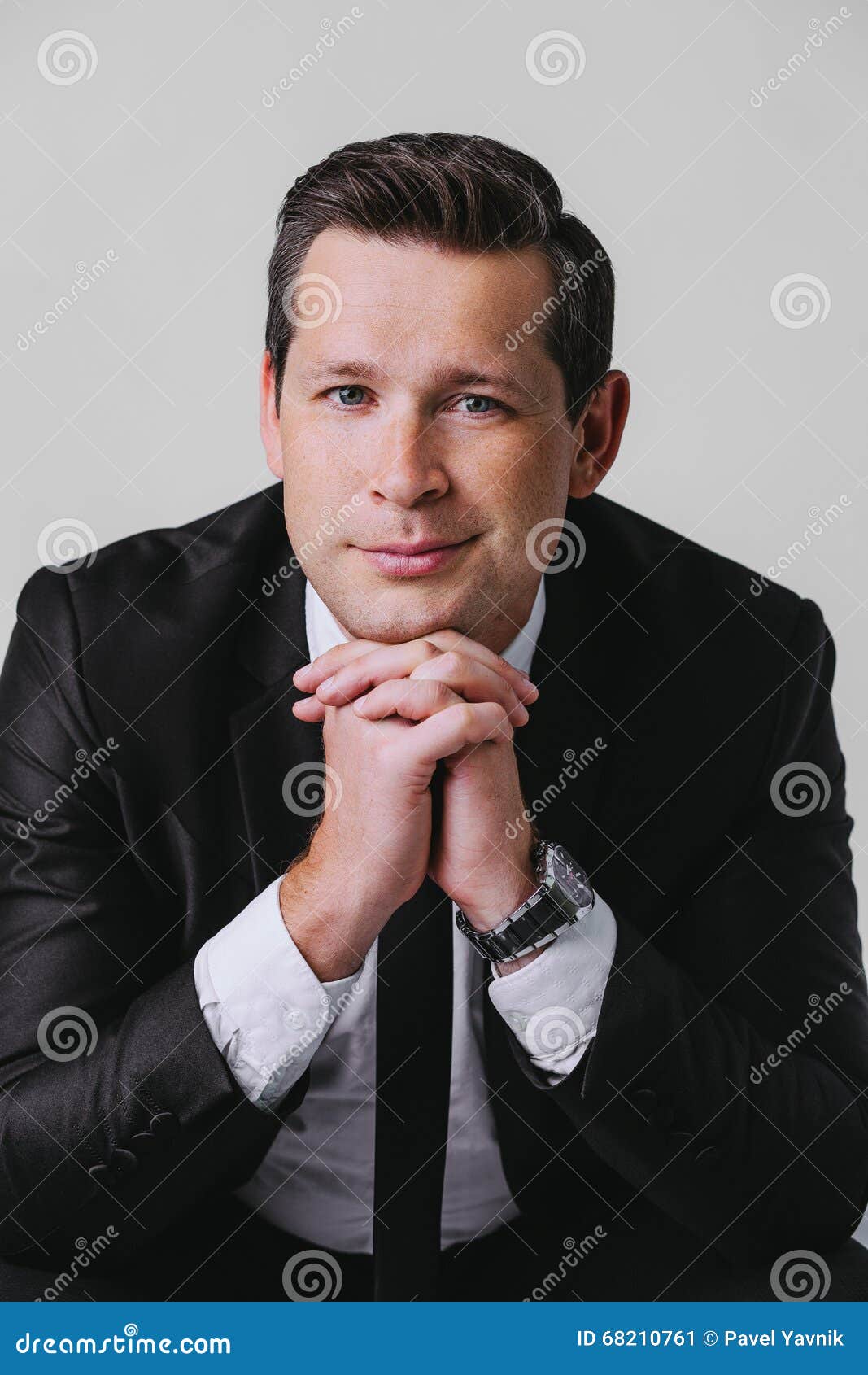 Portrait a Friendly Man Looking at the Camera. White Isolated Stock ...