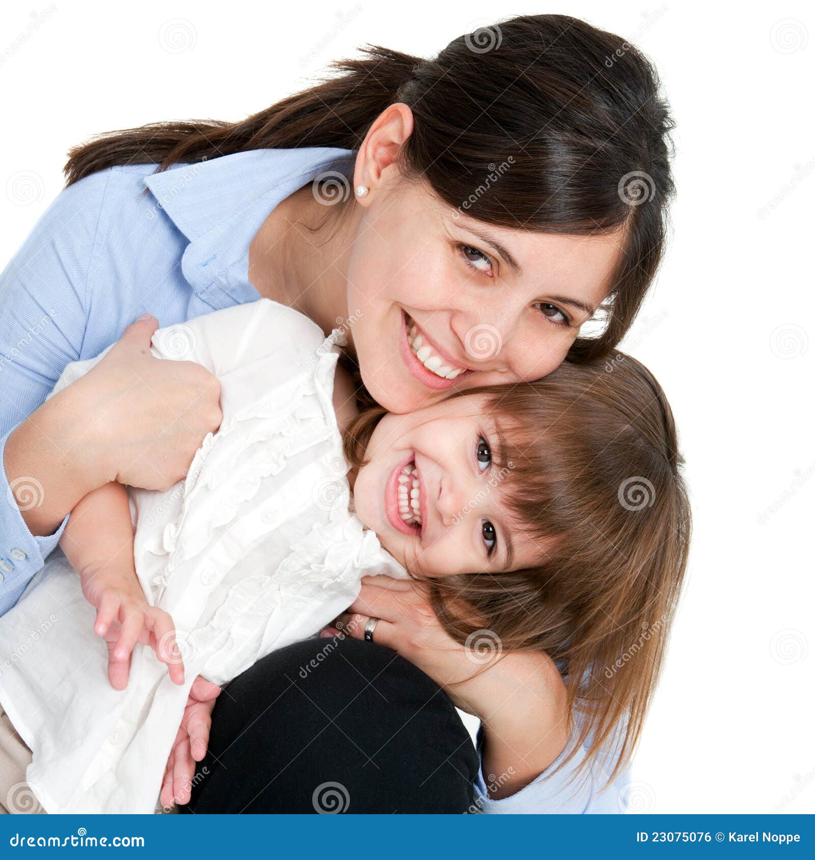 Portrait of Friendly Mother and Daughter Stock Photo - Image of ...