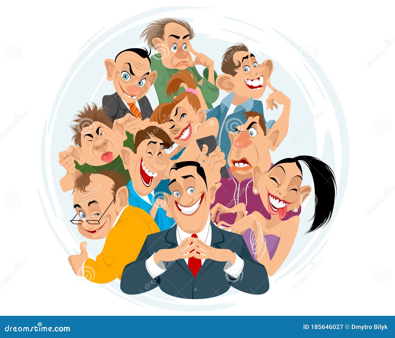 Portrait of a Friendly Team Stock Vector - Illustration of cute, modern ...