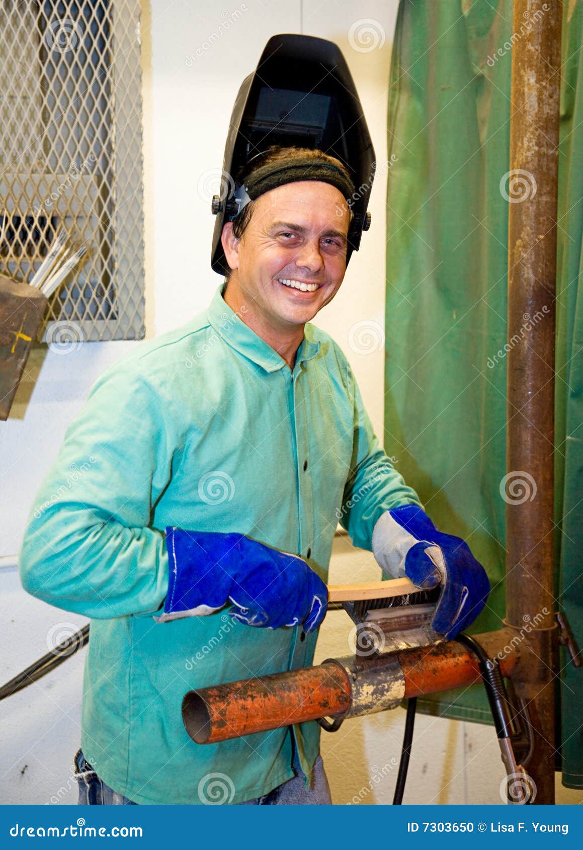 Portrait of Friendly Welder Stock Photo - Image of expertise ...