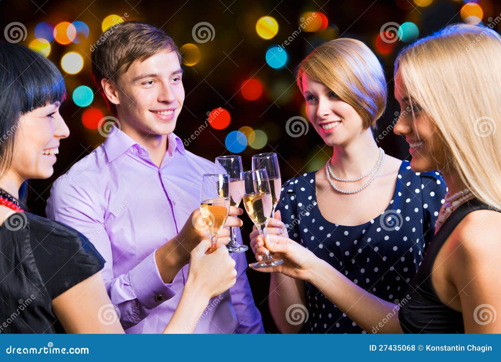 Portrait of Friends Celebrating New Year Stock Photo - Image of friends ...