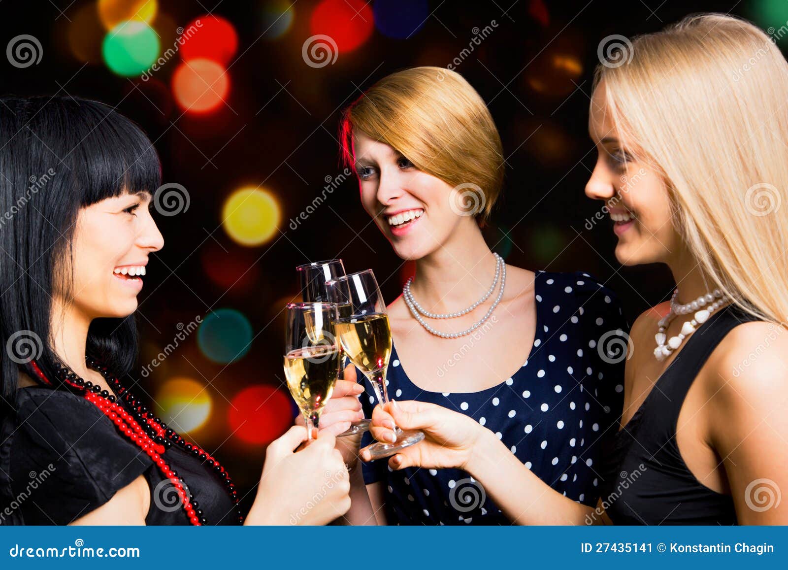 Portrait of Friends Celebrating New Year Stock Image - Image of males ...