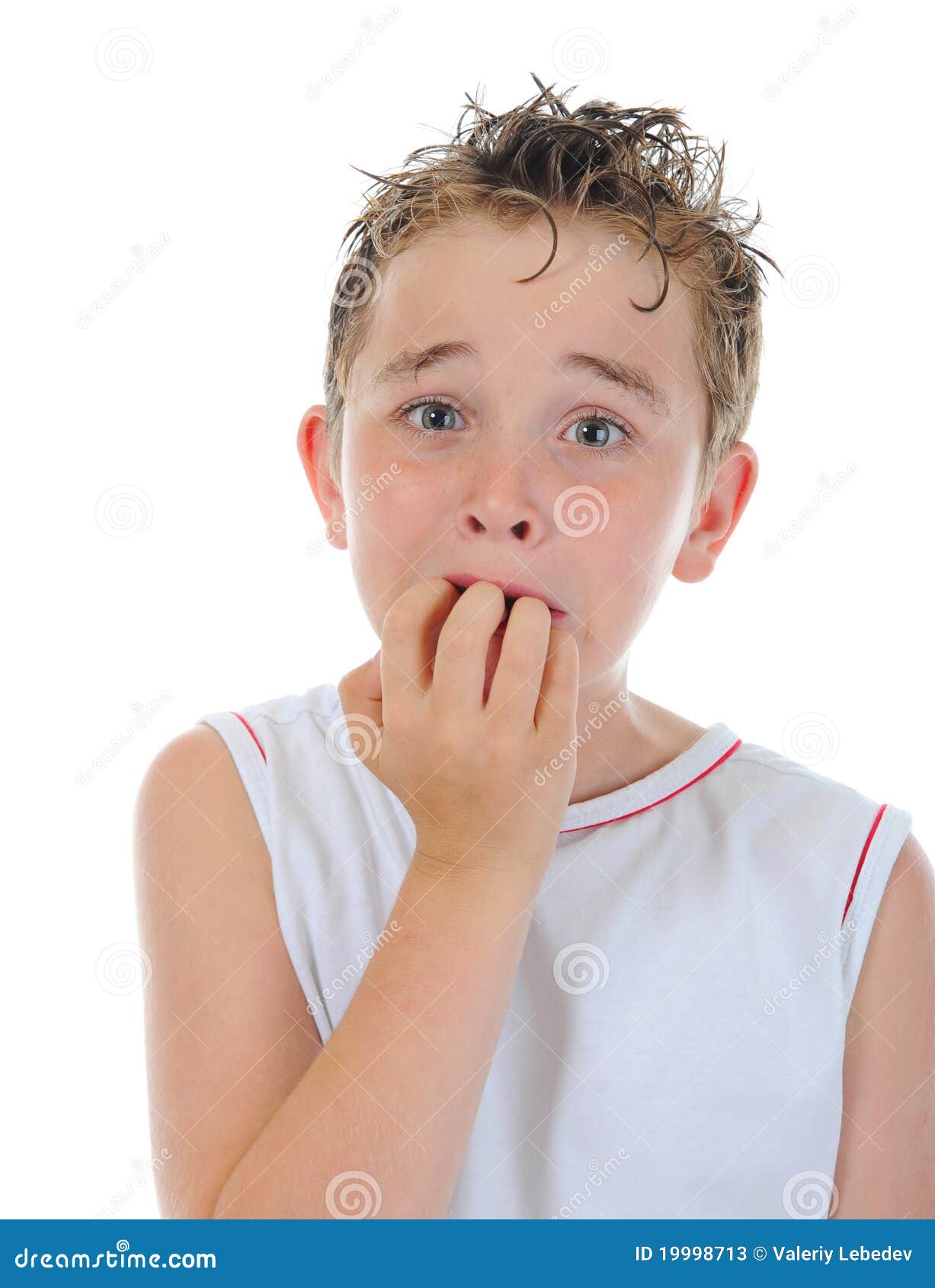 Portrait of a Frightened Boy Stock Image - Image of fright, fear: 19998713