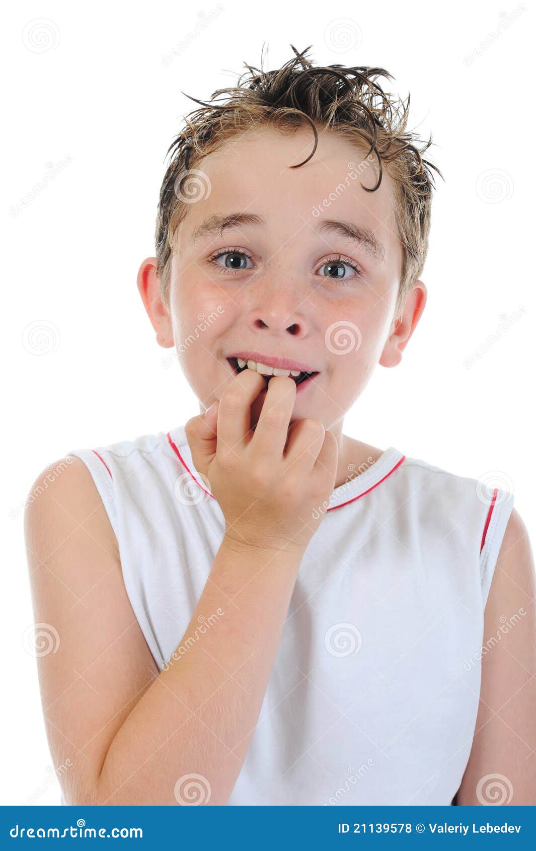 Portrait of a Frightened Boy Stock Photo - Image of caucasian, fright ...