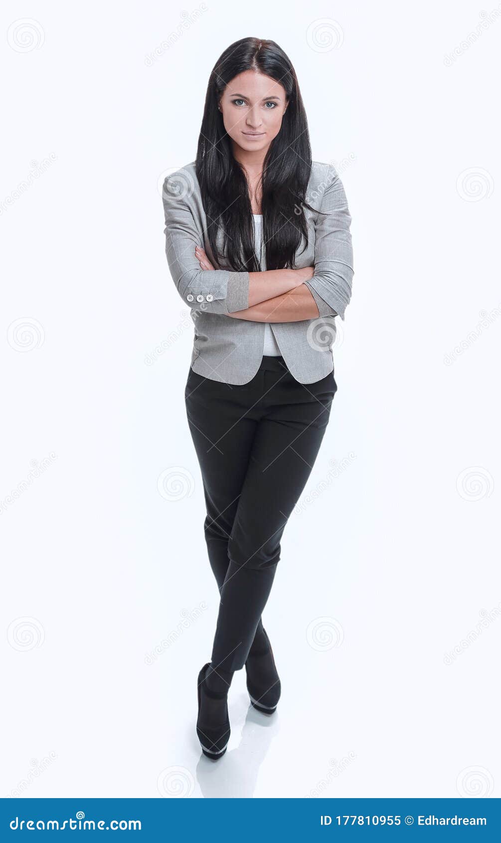 Portrait in Full Growth of a Successful Young Woman. Stock Image ... Portrait in Full Growth of a Successful Young Woman. Stock Image ...