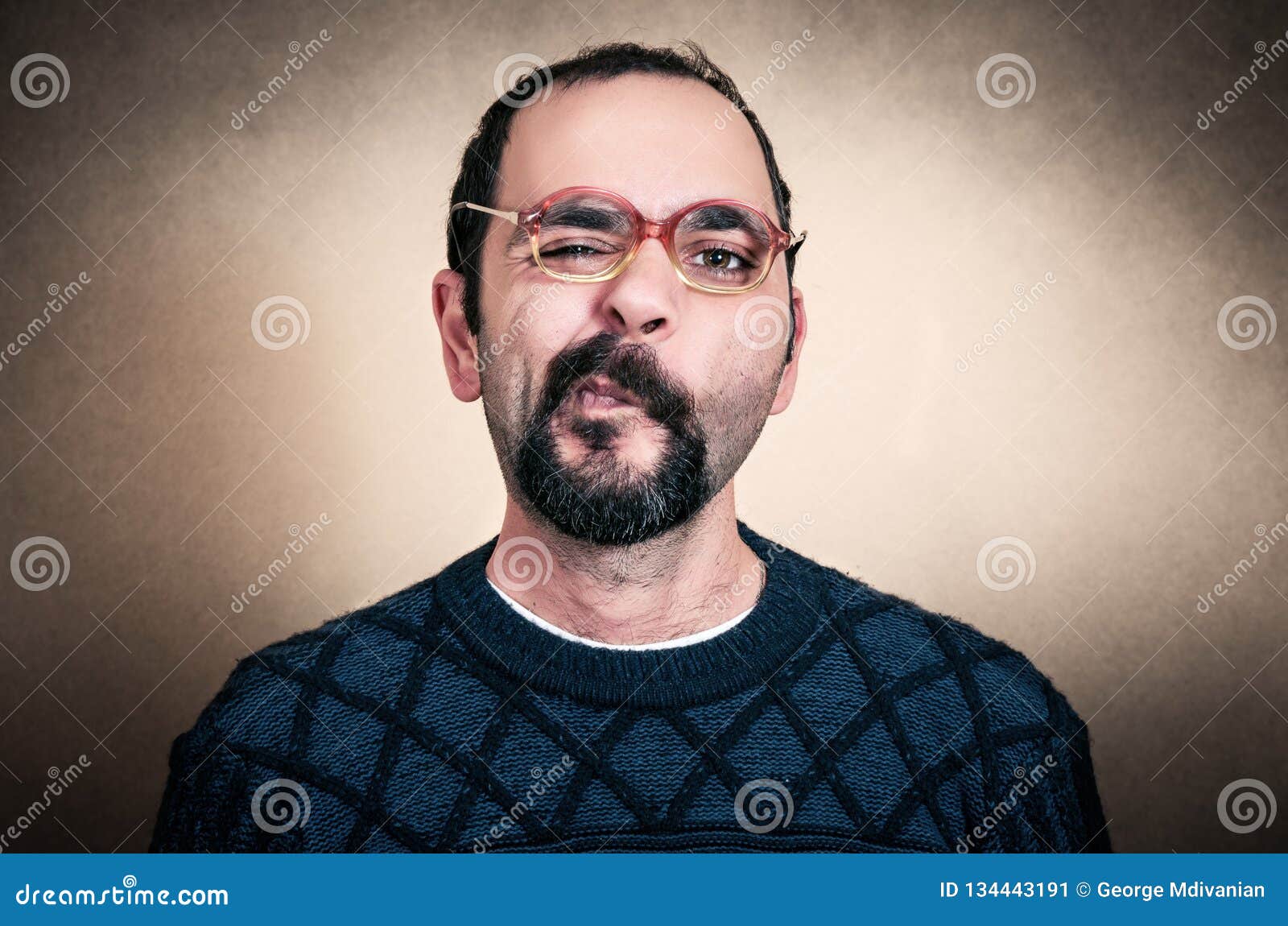 Portrait of Funny Bearded Man Stock Image - Image of elegant, male ...