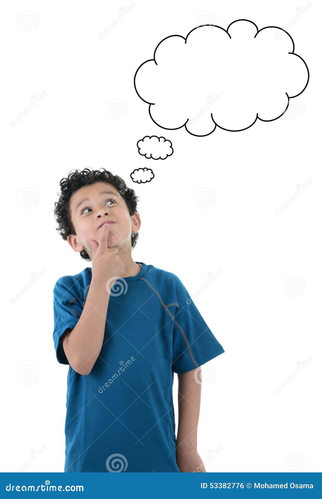 Portrait of Funny Boy Thinking Stock Photo - Image of imagination ...