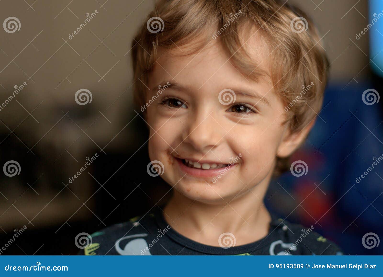 Portrait of a Funny Child at Home Stock Image - Image of home, inside ...