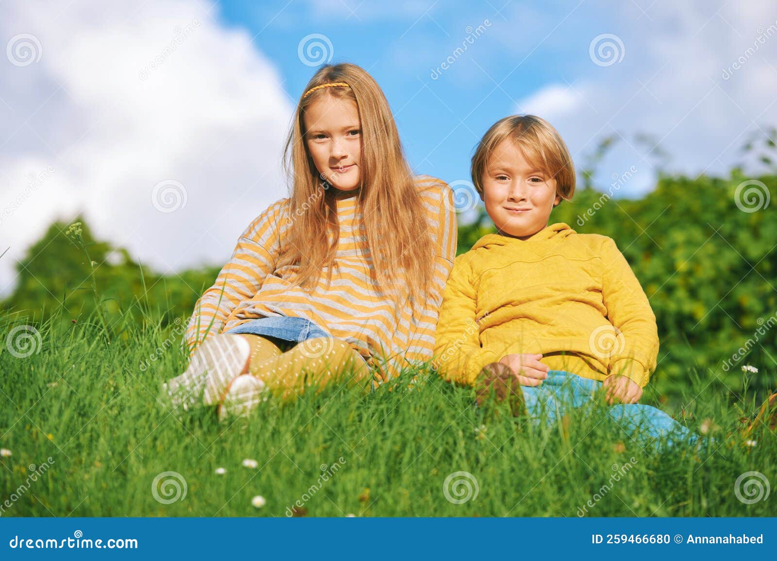 Portrait of 2 Funny Children Stock Photo - Image of love, childhood ...