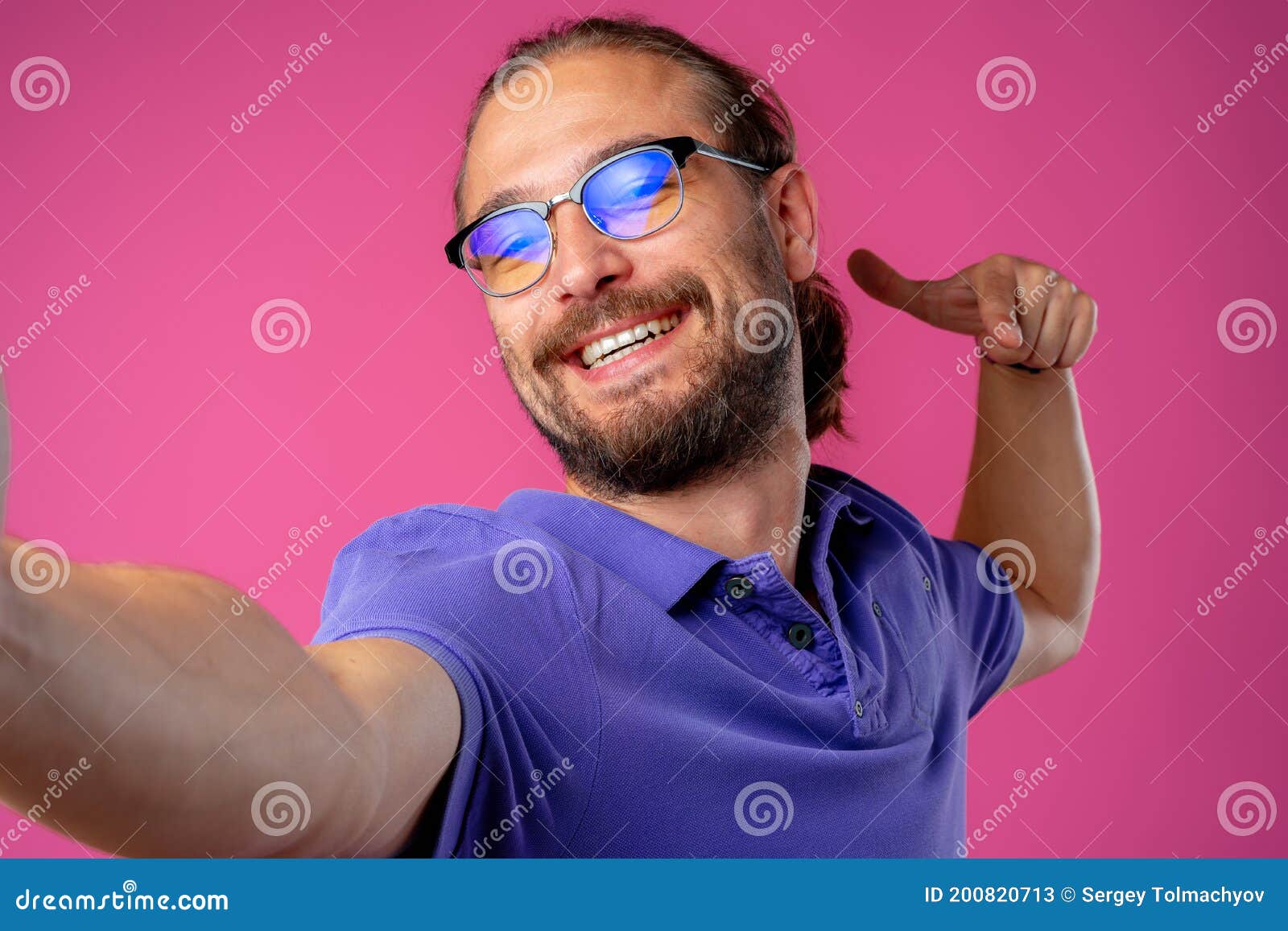 Portrait of a Funny Nerd Man in Glasses Stock Image - Image of naive ...