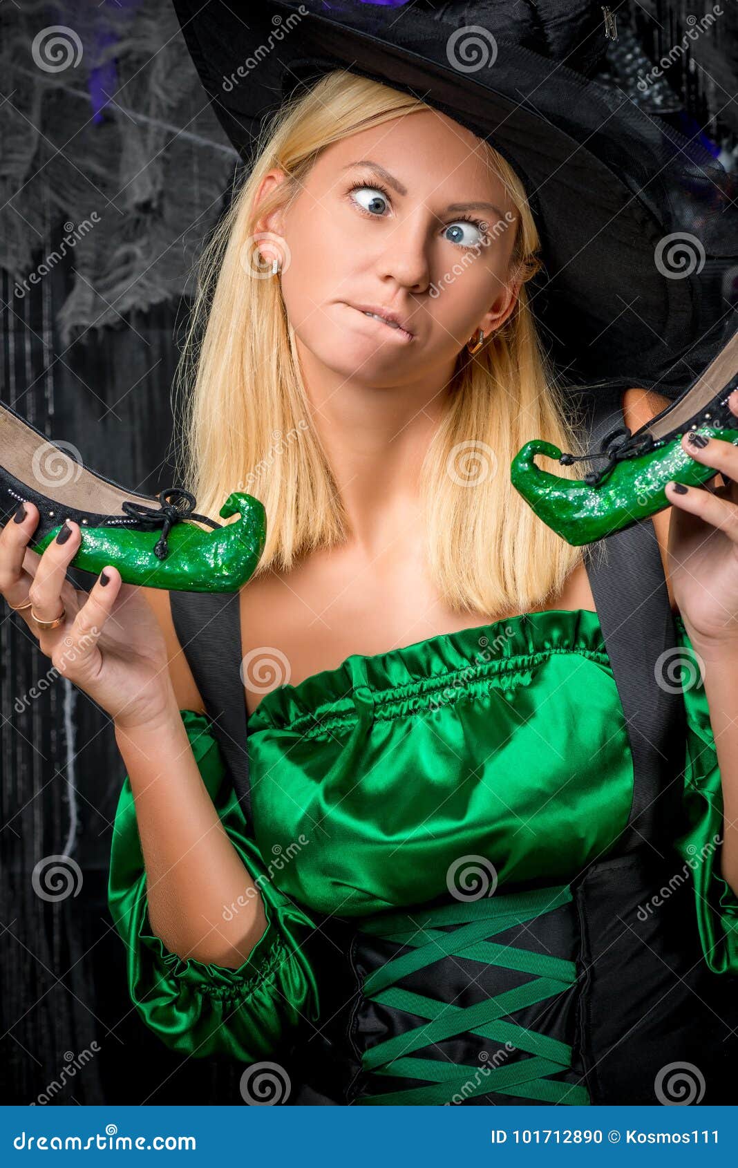 Portrait of a funny witch stock photo. Image of attractive - 101712890