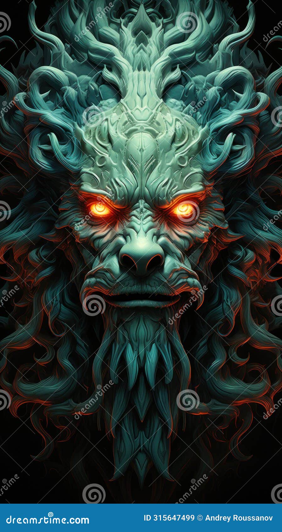 Portrait of a Futuristic Monster. Stock Illustration - Illustration of ...