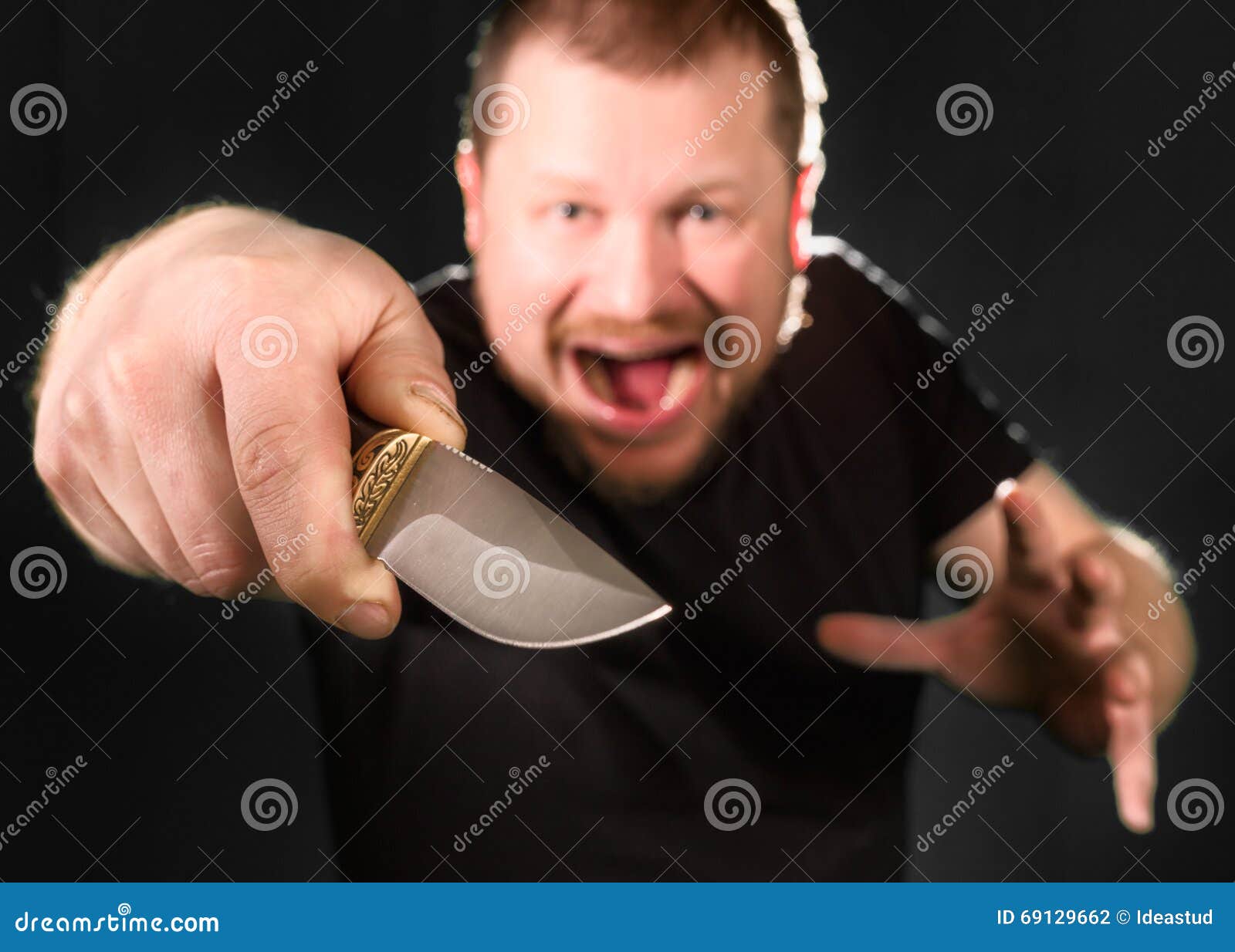Portrait of a Gangster with a Knife Stock Photo - Image of caucasian ...