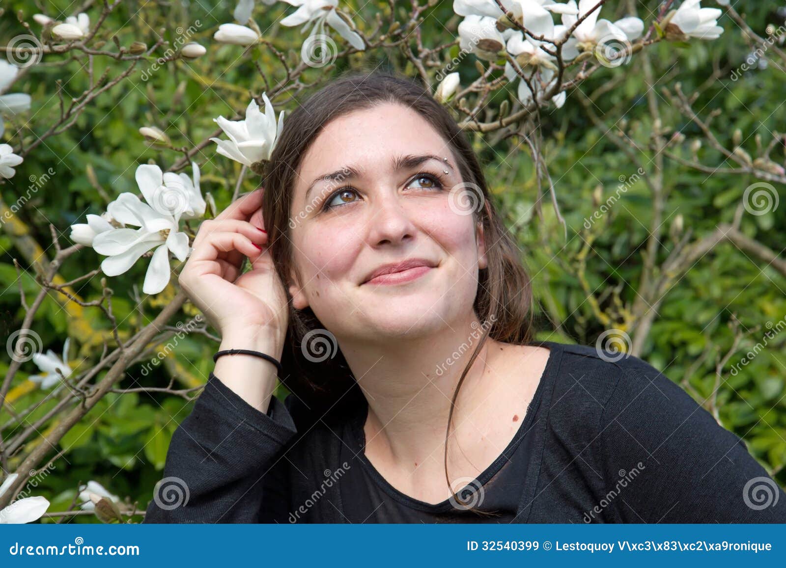 Portrait in a garden stock image. Image of portrait, natural - 32540399