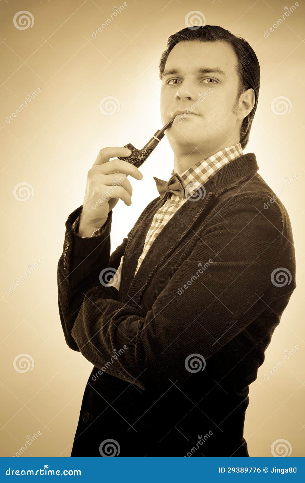 Portrait of a Gentleman Smoking Pipe Stock Photo - Image of attractive ...