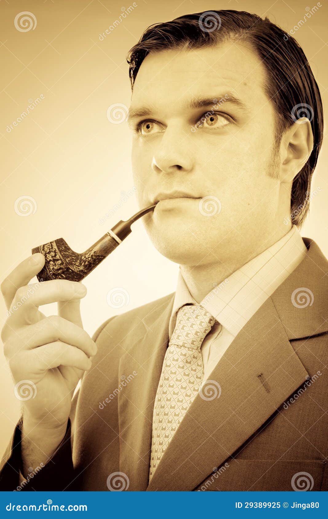 Portrait of a Gentleman Smoking Pipe Stock Image - Image of masculine ...