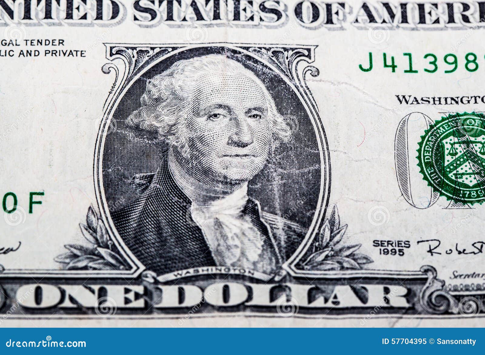 Portrait of George Washington on a Dollar Stock Image - Image of bill ...
