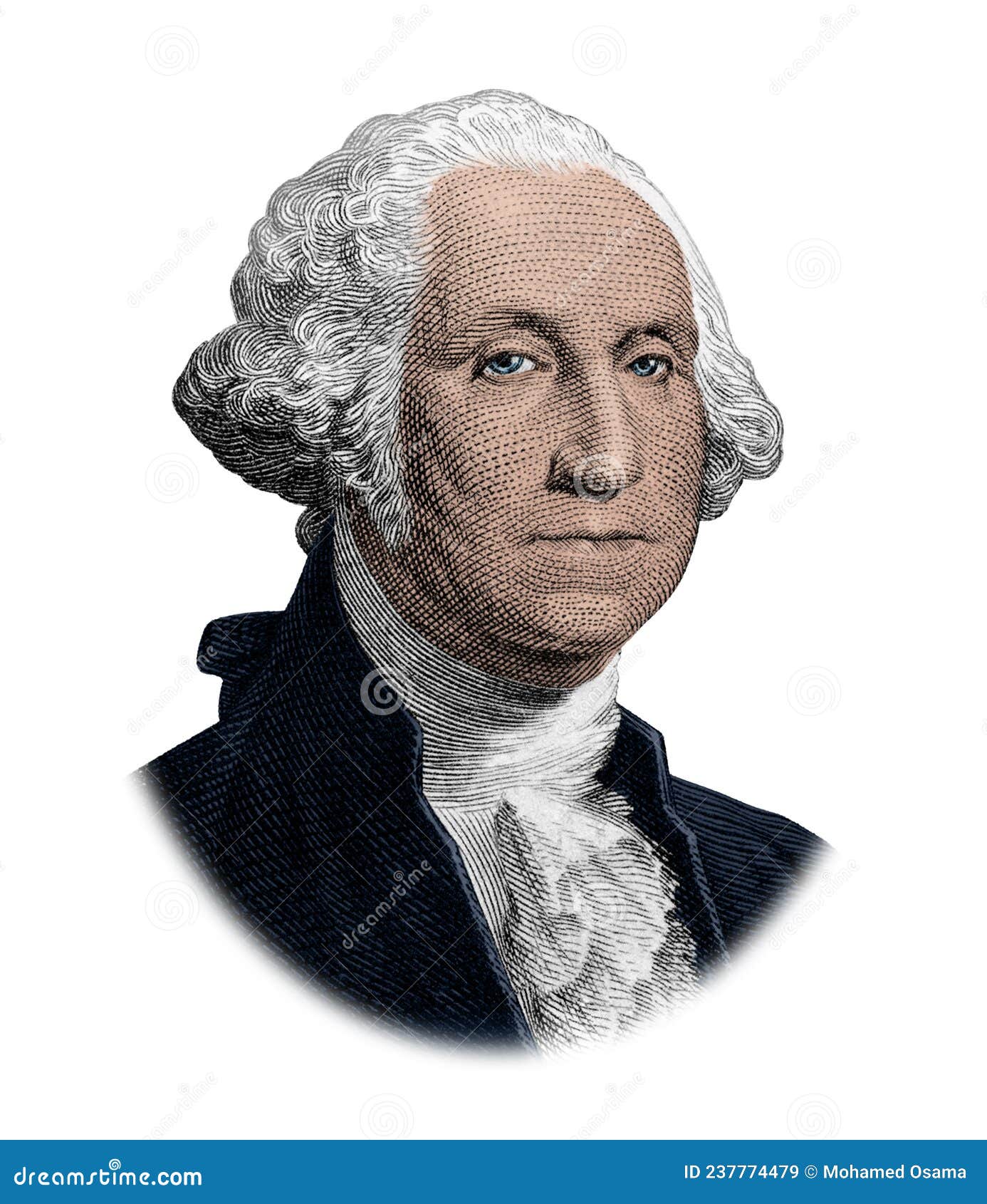 A Portrait of George Washington Stock Illustration - Illustration of ...