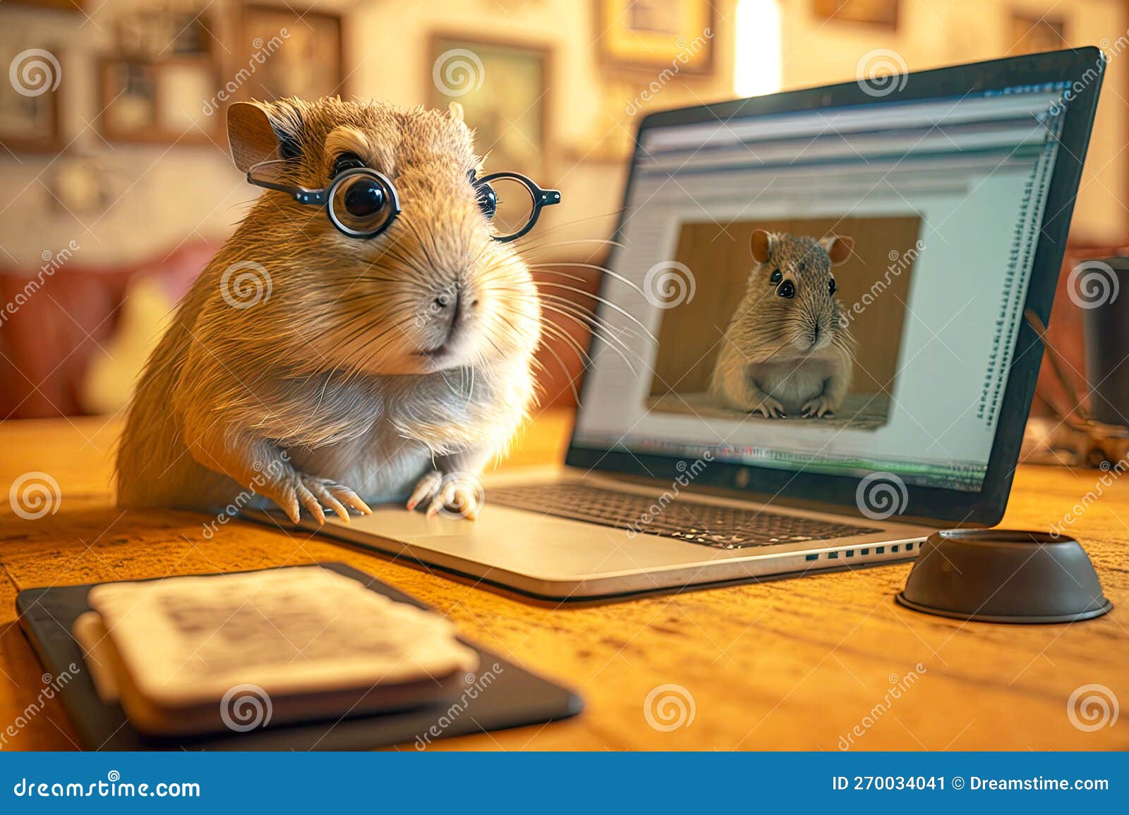 Portrait Of Gerbil Smiling With All His Teethon A White Background ...