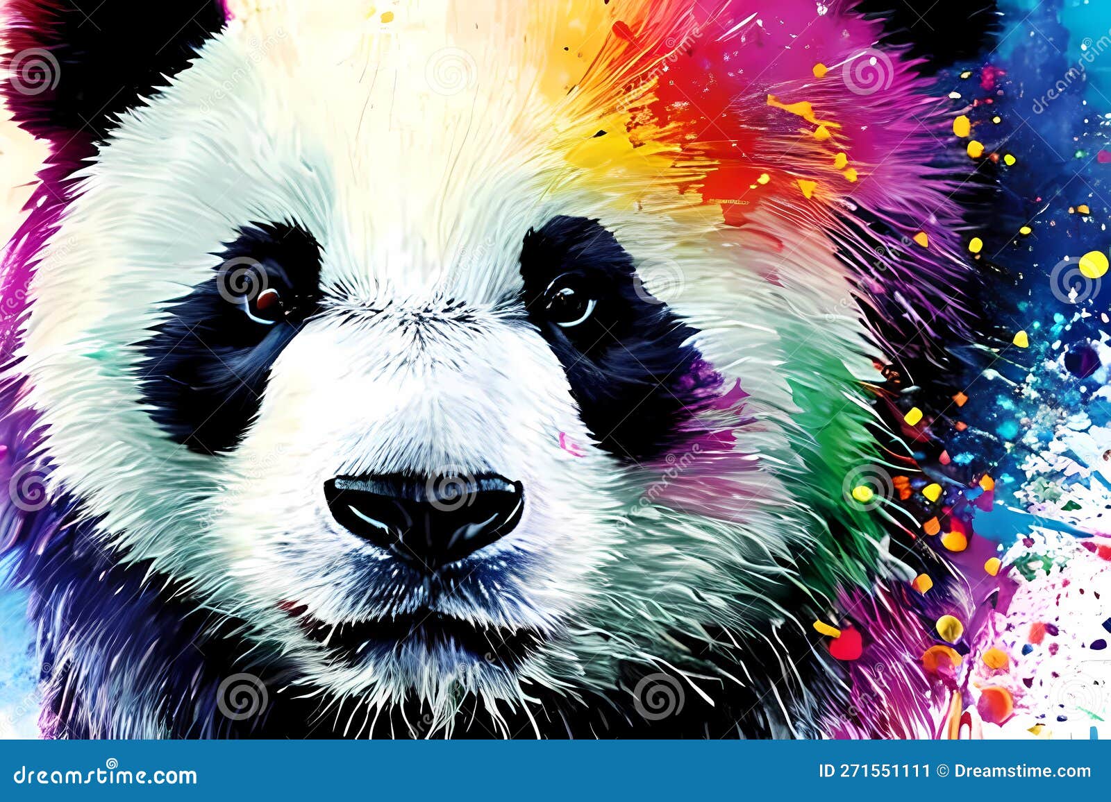 Portrait Of A Giant Panda Bear (Ailuropoda Melanoleuca), Generative AI ...