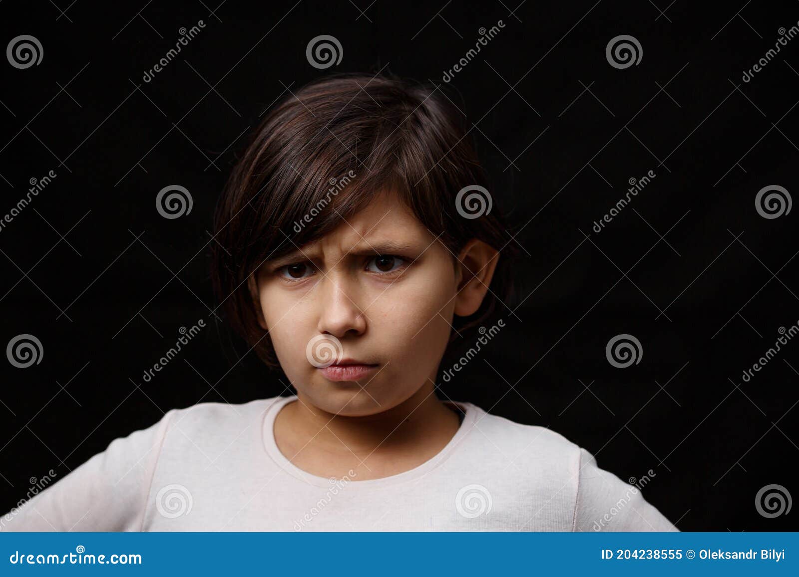 Portrait of a Girl on a Black Background. Stock Image - Image of ...