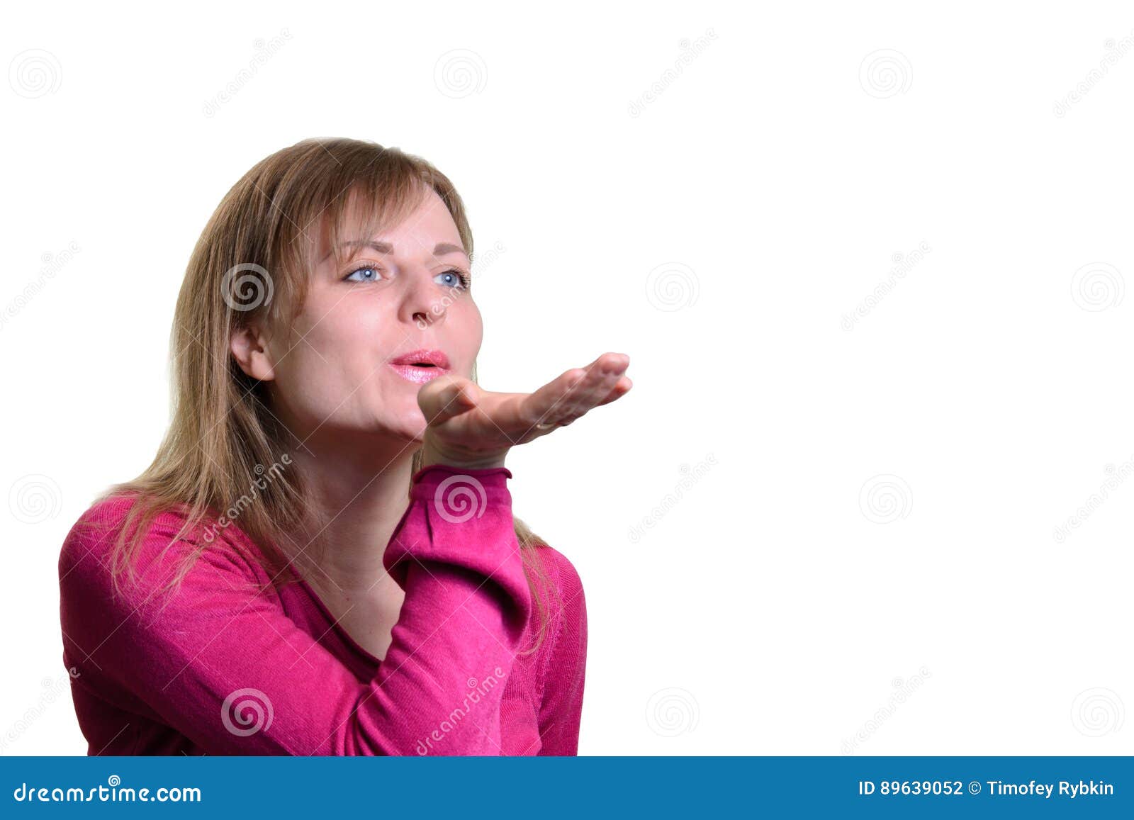 Portrait of a Girl Blowing an Air Stock Photo - Image of white ...