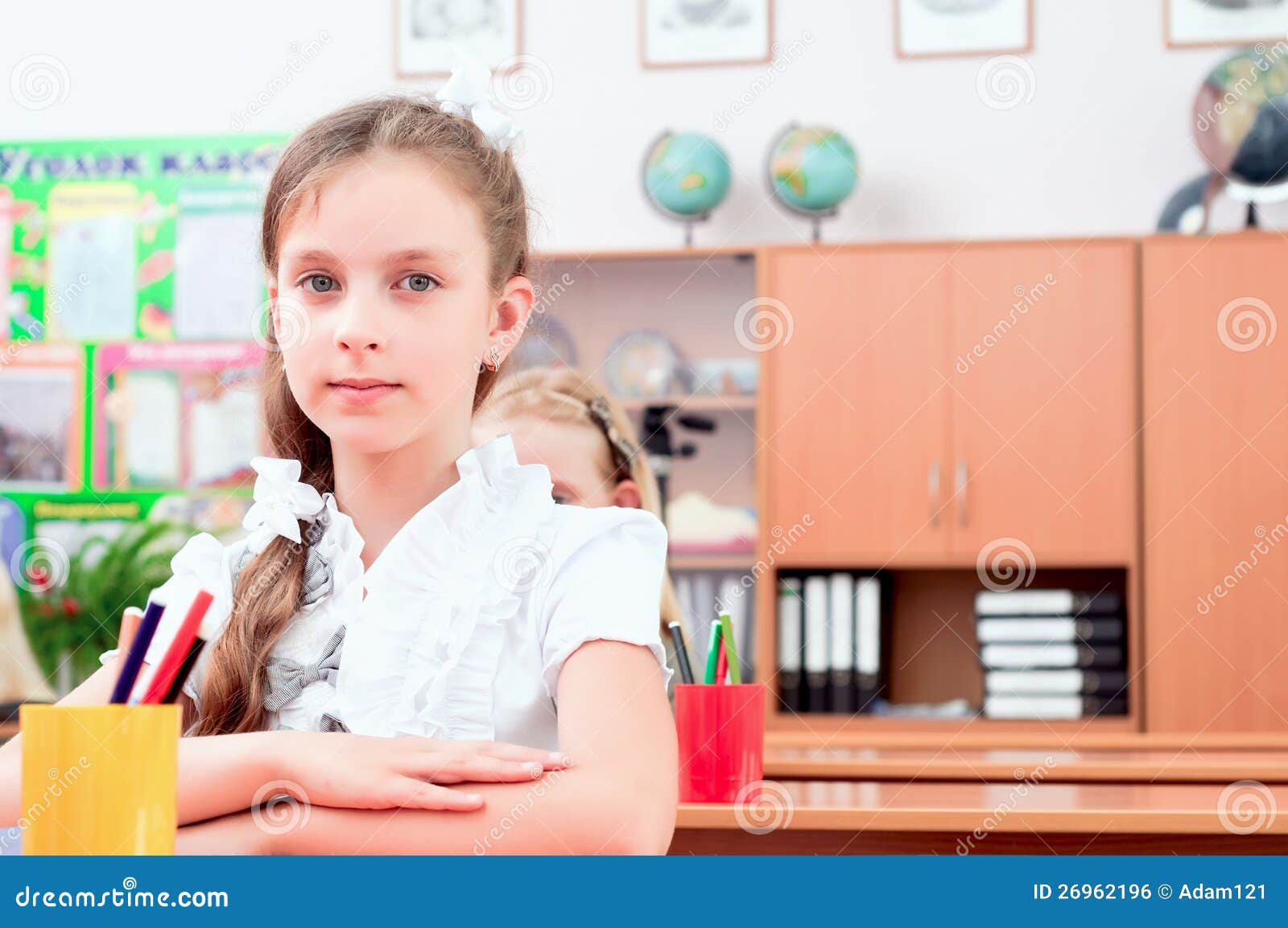 Portrait of the Girl in the Class Stock Photo - Image of close ...