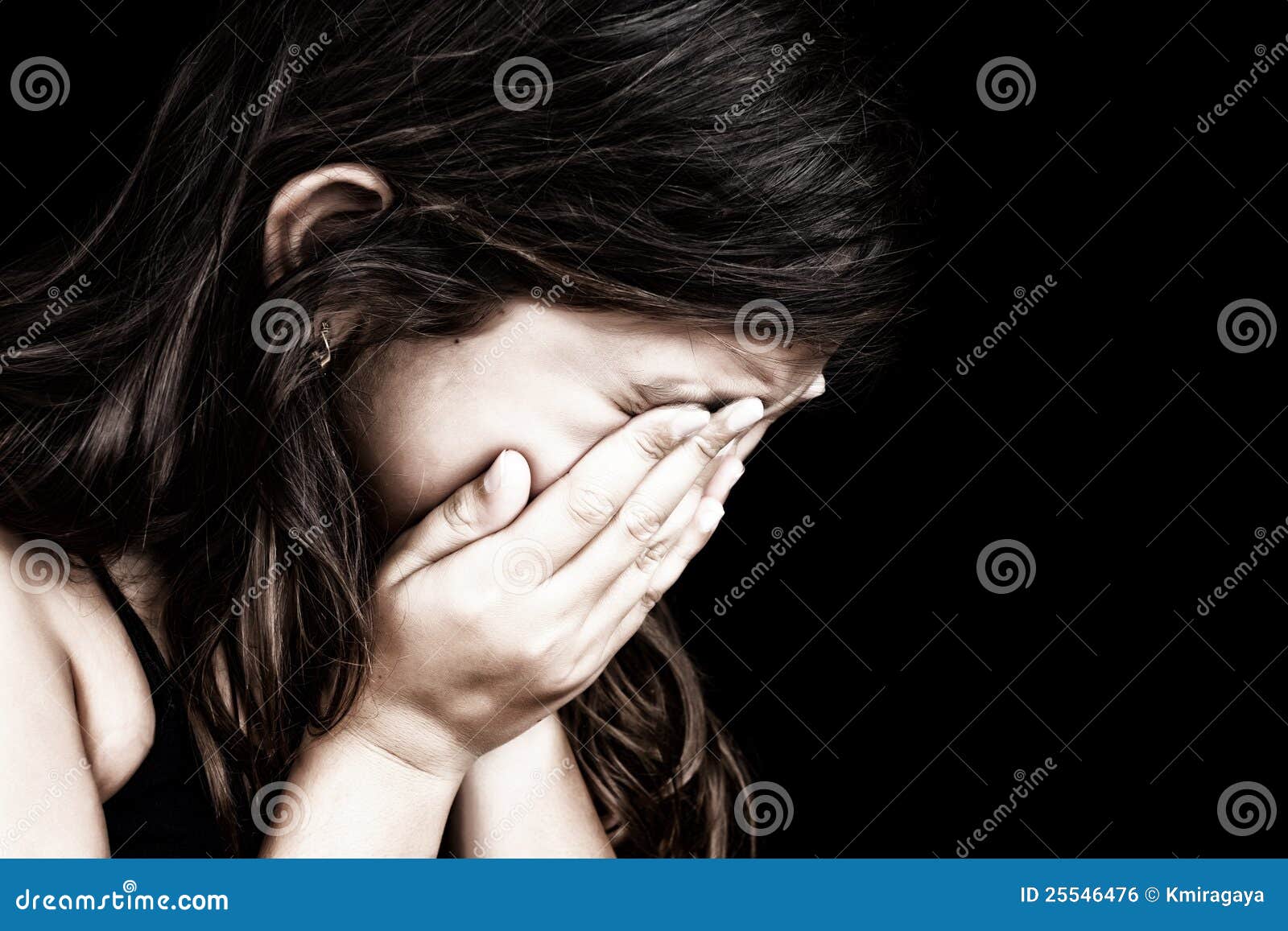 Sad Crying Faces Girl