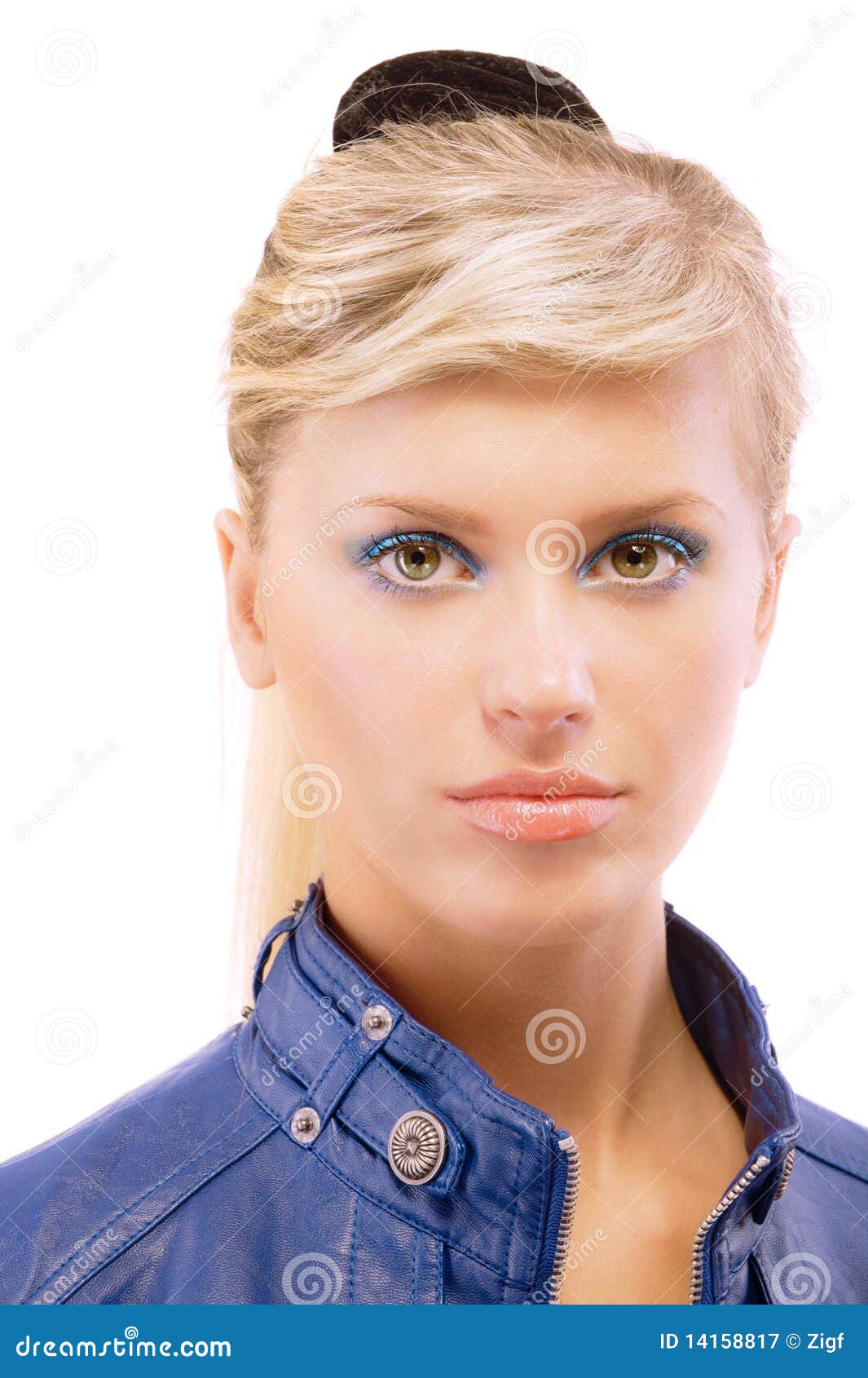 Portrait of Girl in Dark Blue Stock Image - Image of freshness, cute ...