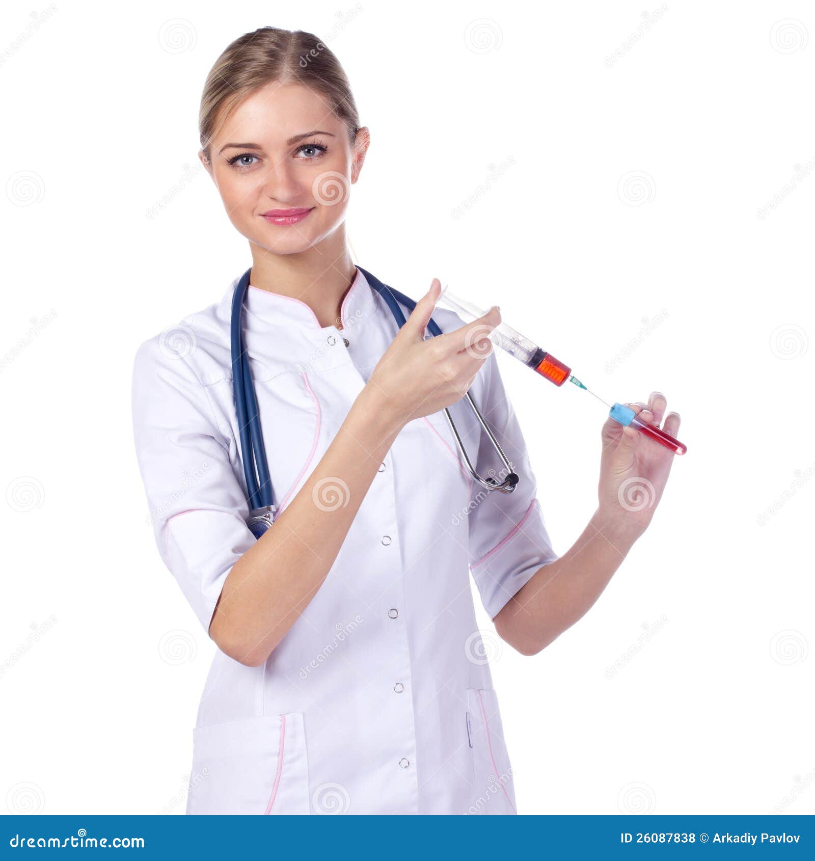 Portrait of a girl doctor. stock photo. Image of occupation - 26087838