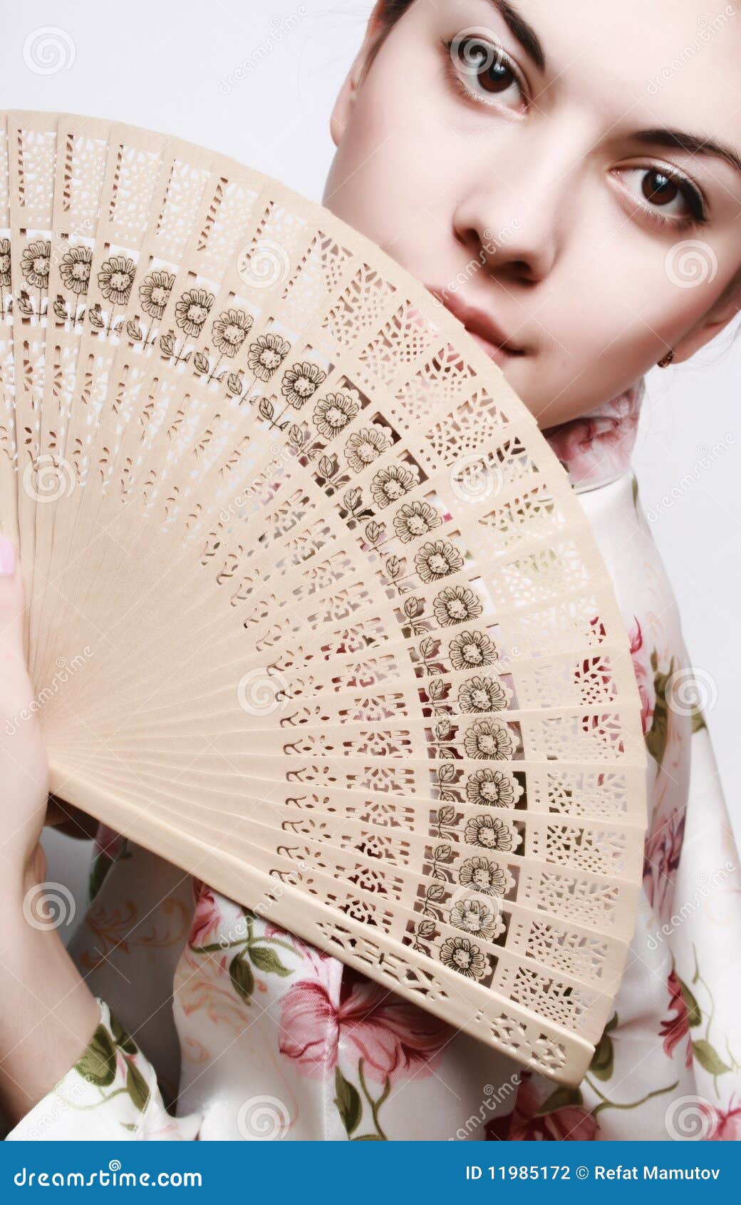 Portrait of the Girl with a Fan. Stock Photo - Image of person, dancer ...