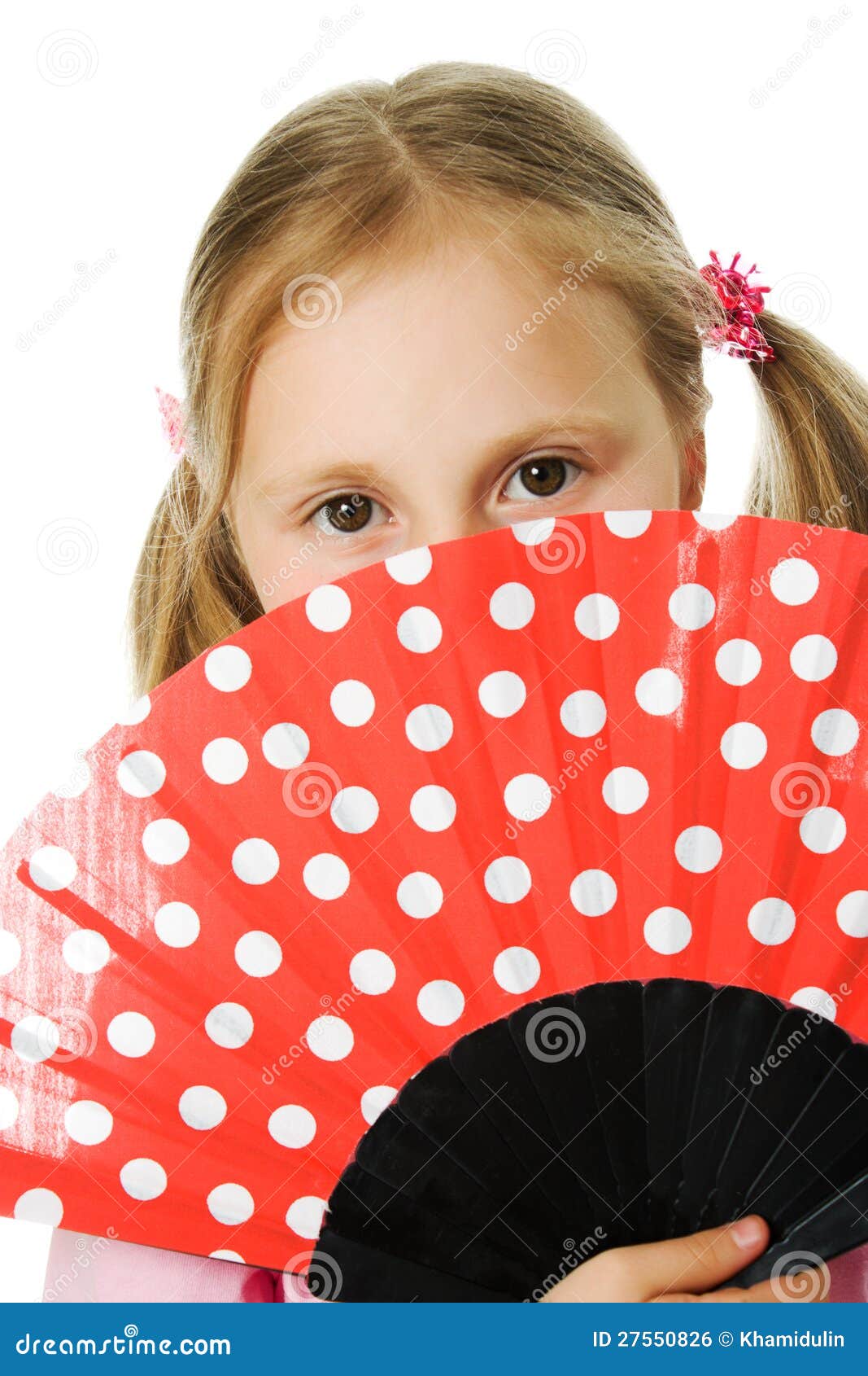 Portrait of the Girl with a Fan. Stock Photo - Image of fashion, eyes ...