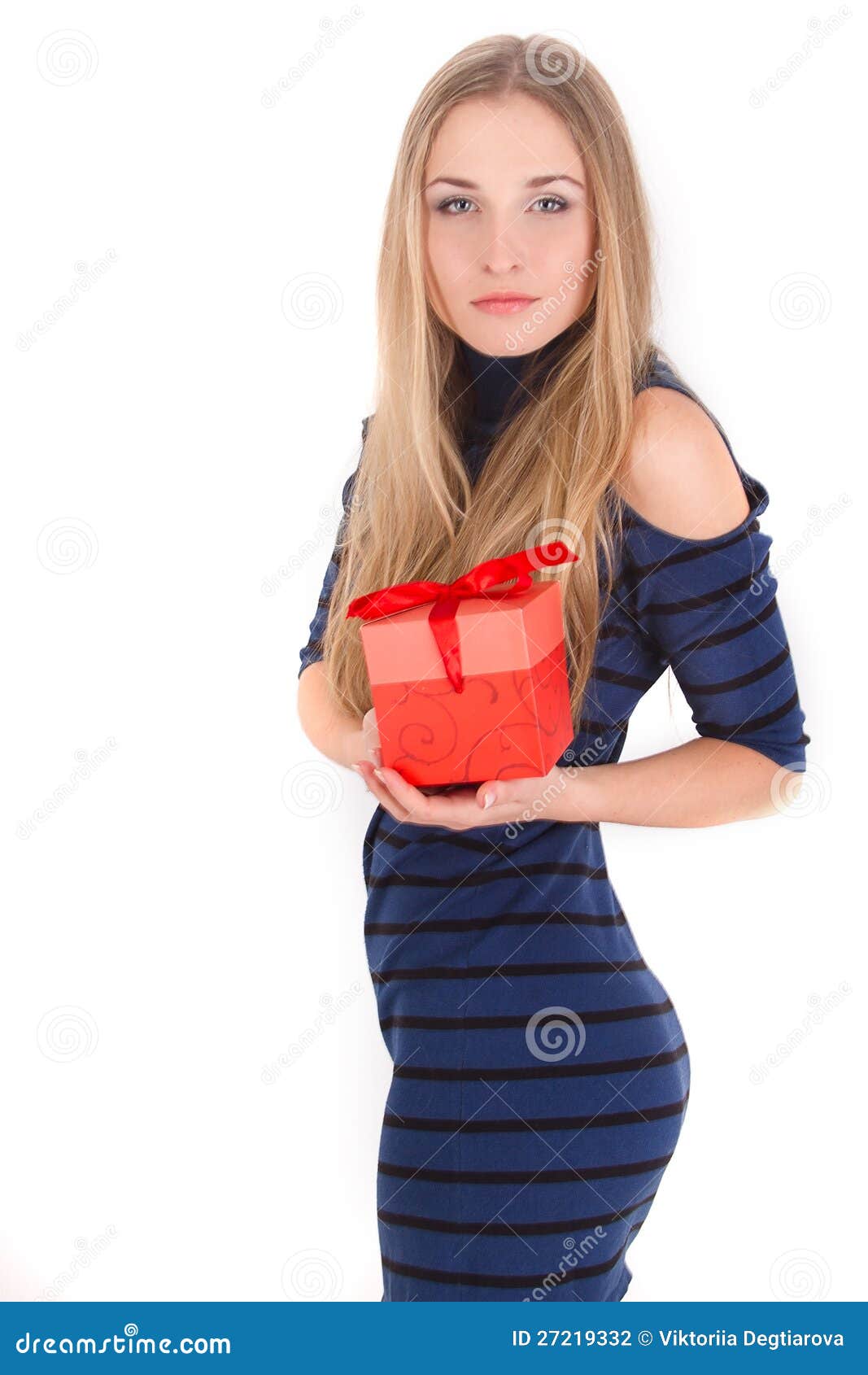 Portrait of Girl Giving and Getting Gift Concept Stock Photo - Image of ...