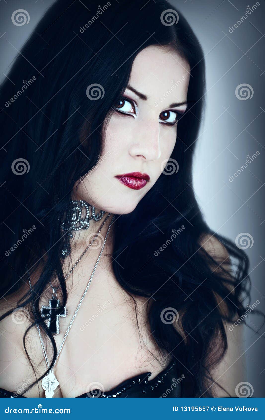 Portrait of the Girl in Gothic Style Stock Image - Image of goth, close ...