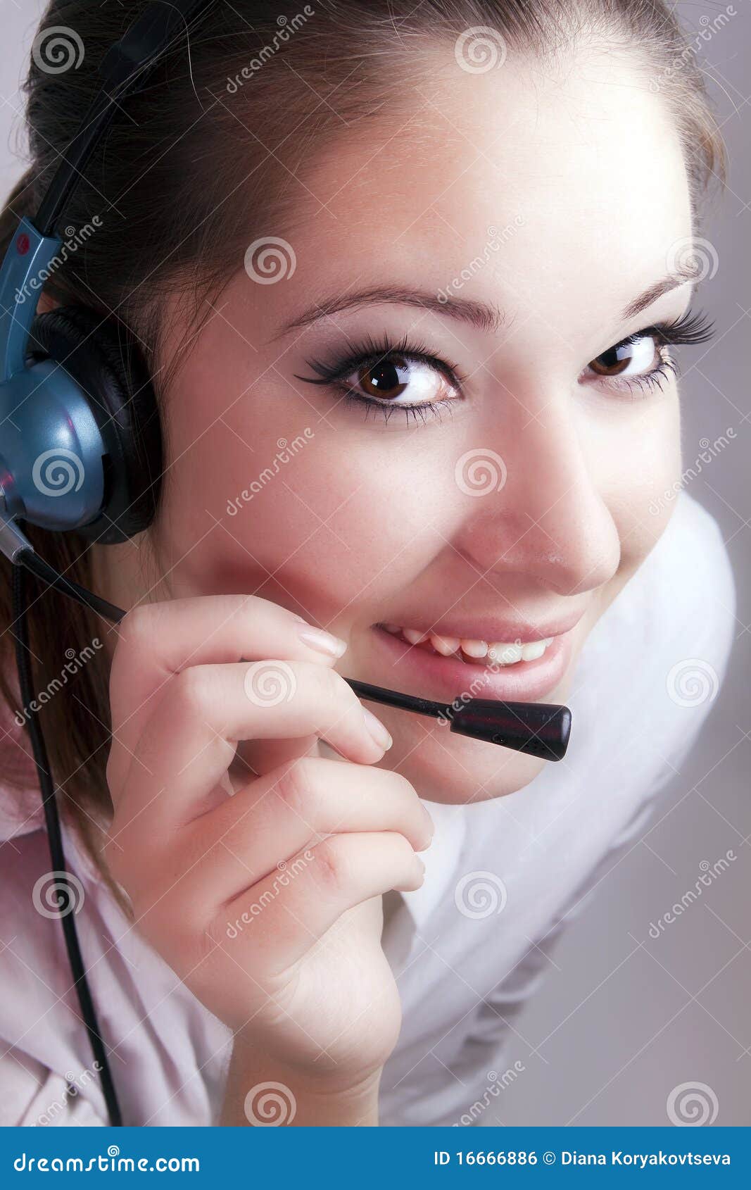 Portrait of a Girl with a Headset Stock Photo - Image of girls, human ...