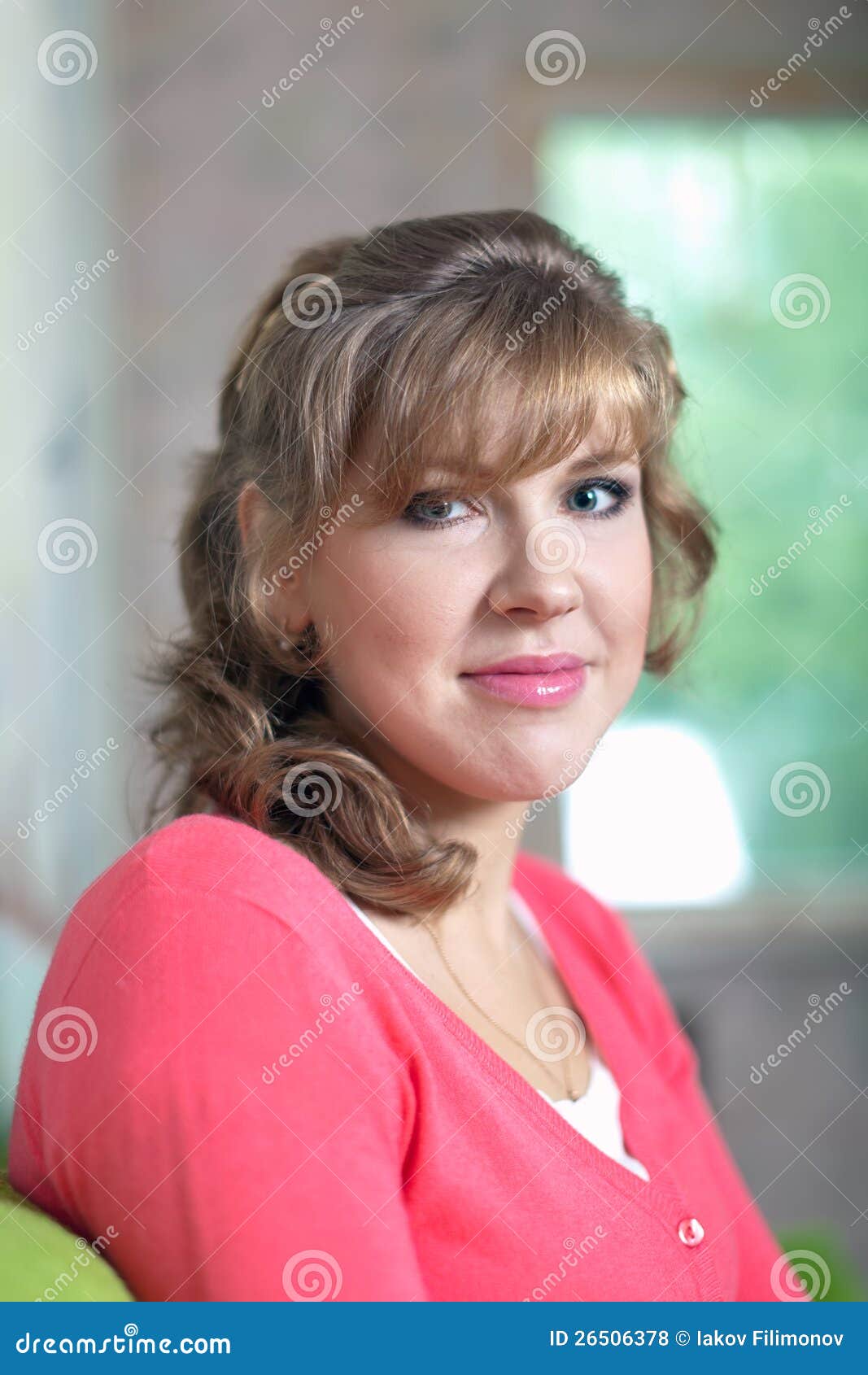 Portrait of Girl in Home Interior Stock Photo - Image of cute, hair ...