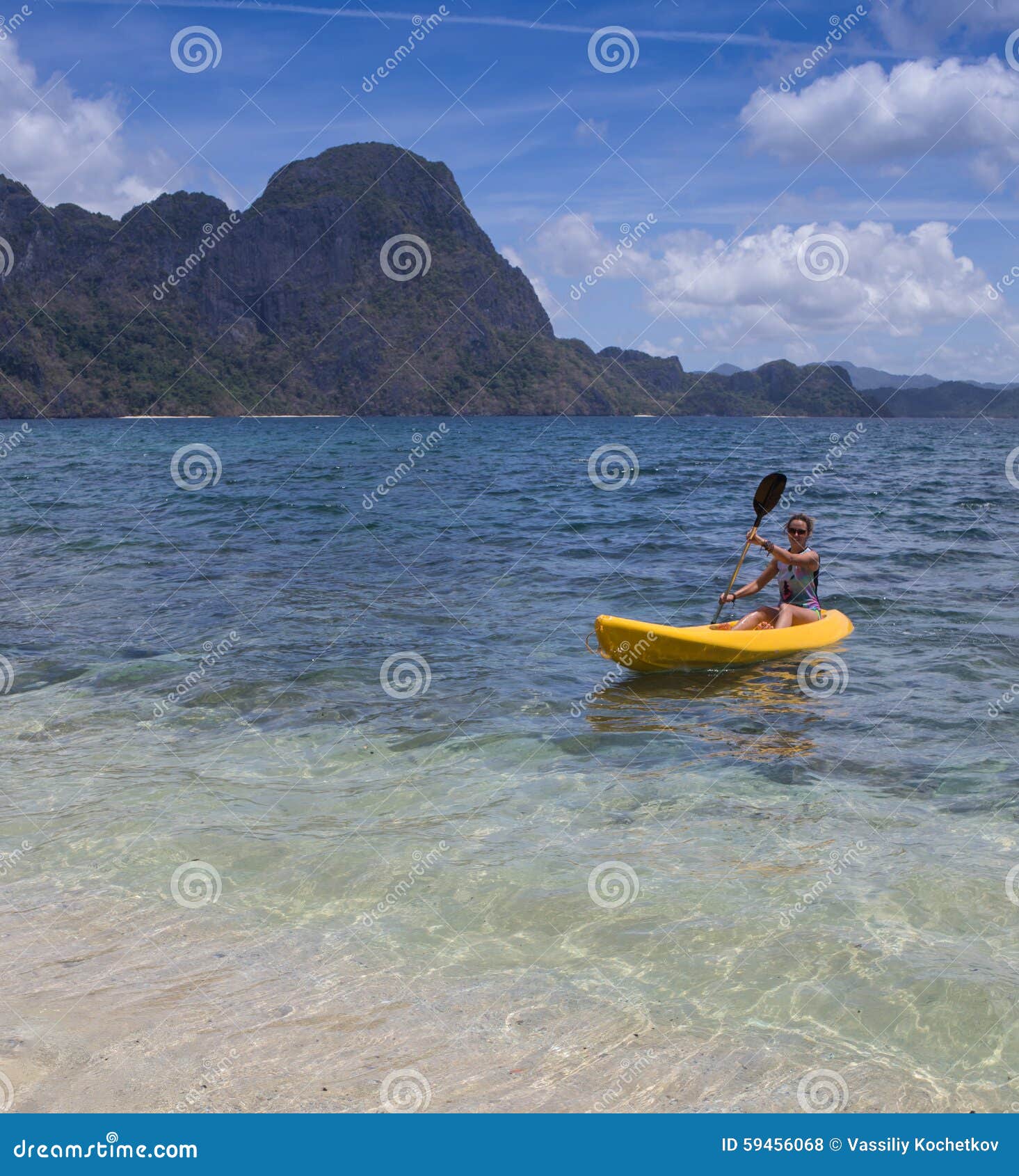 Portrait of a Girl in Kayak Stock Photo - Image of equipment, lady ...