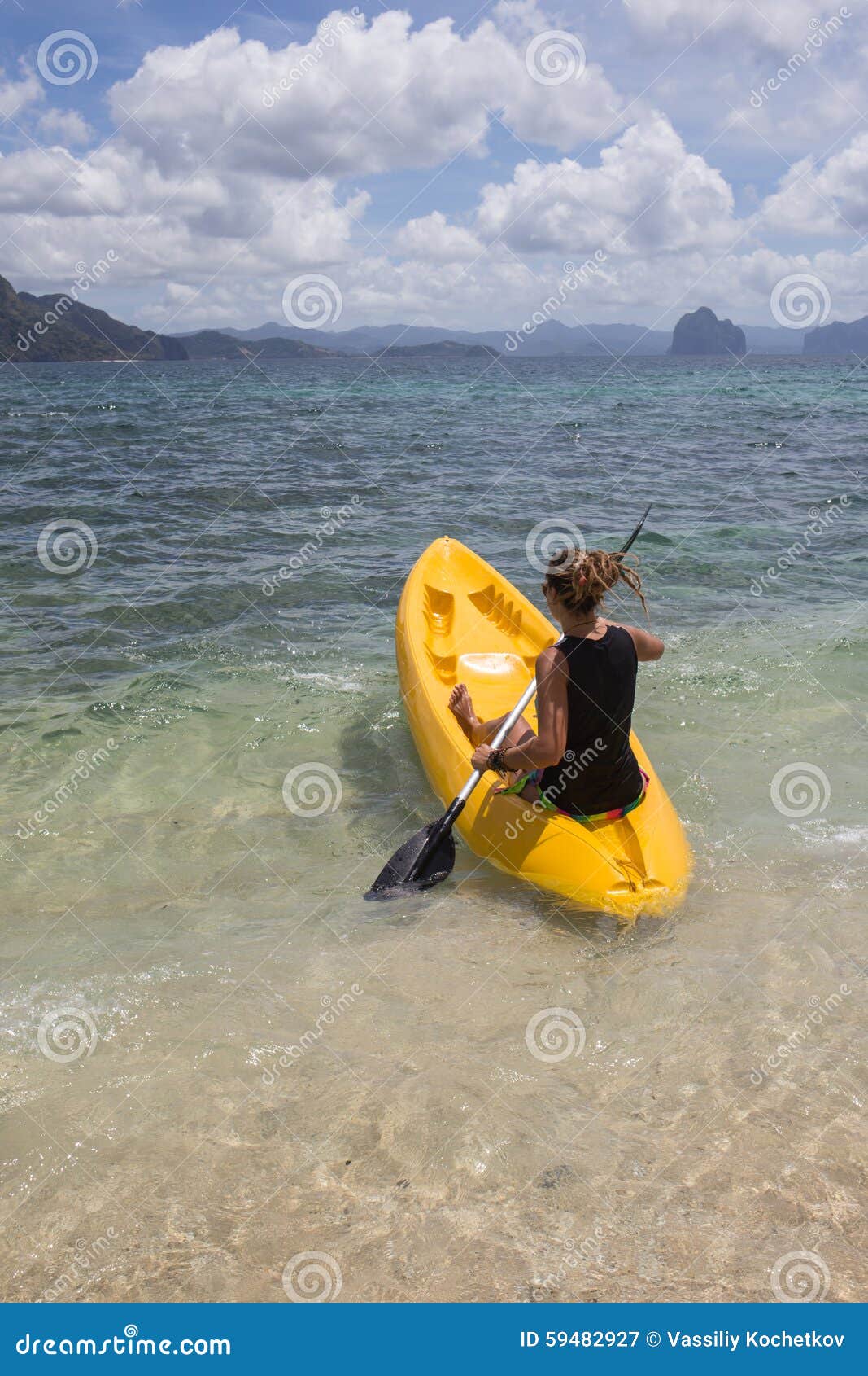 Portrait of a Girl in Kayak Stock Image - Image of kayaking, boat: 59482927