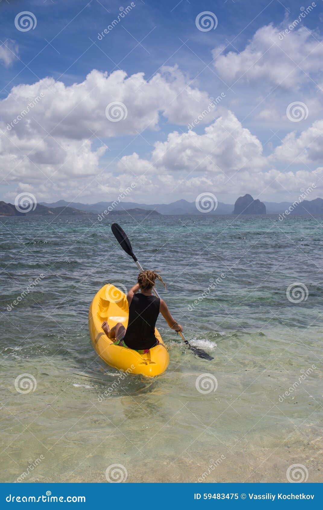 Portrait of a Girl in Kayak Stock Image - Image of activity, paddle ...