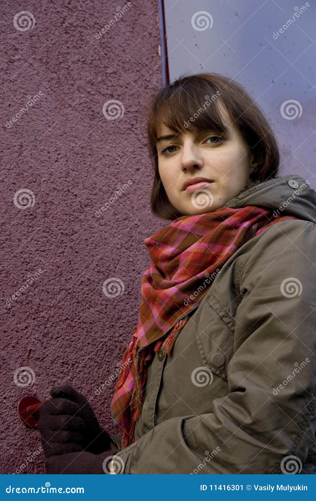 Portrait Of Girl Looking At Camera Stock Image Image Of Hold Coat