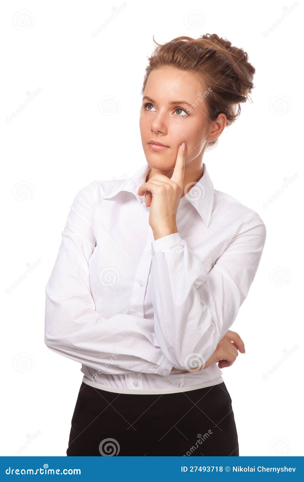 Portrait of a Girl Lost in Thought about Something Stock Photo - Image ...