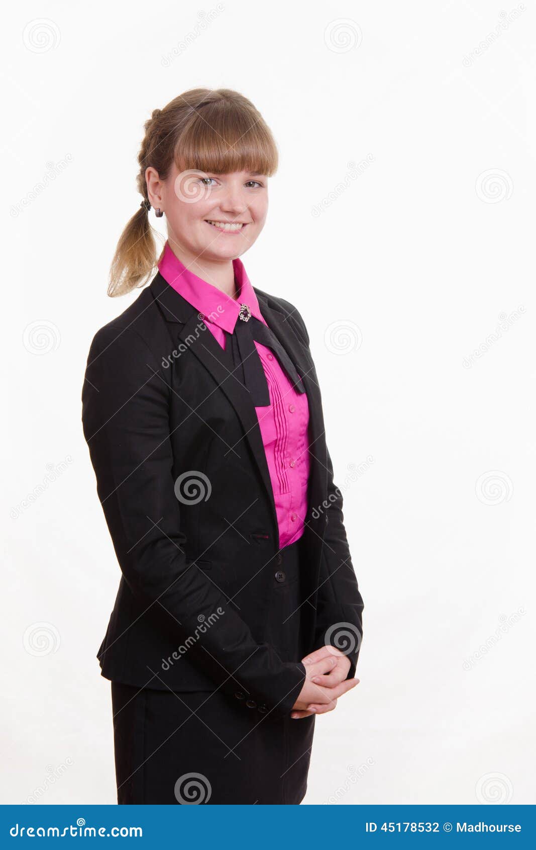 Portrait of a girl manager stock photo. Image of black - 45178532