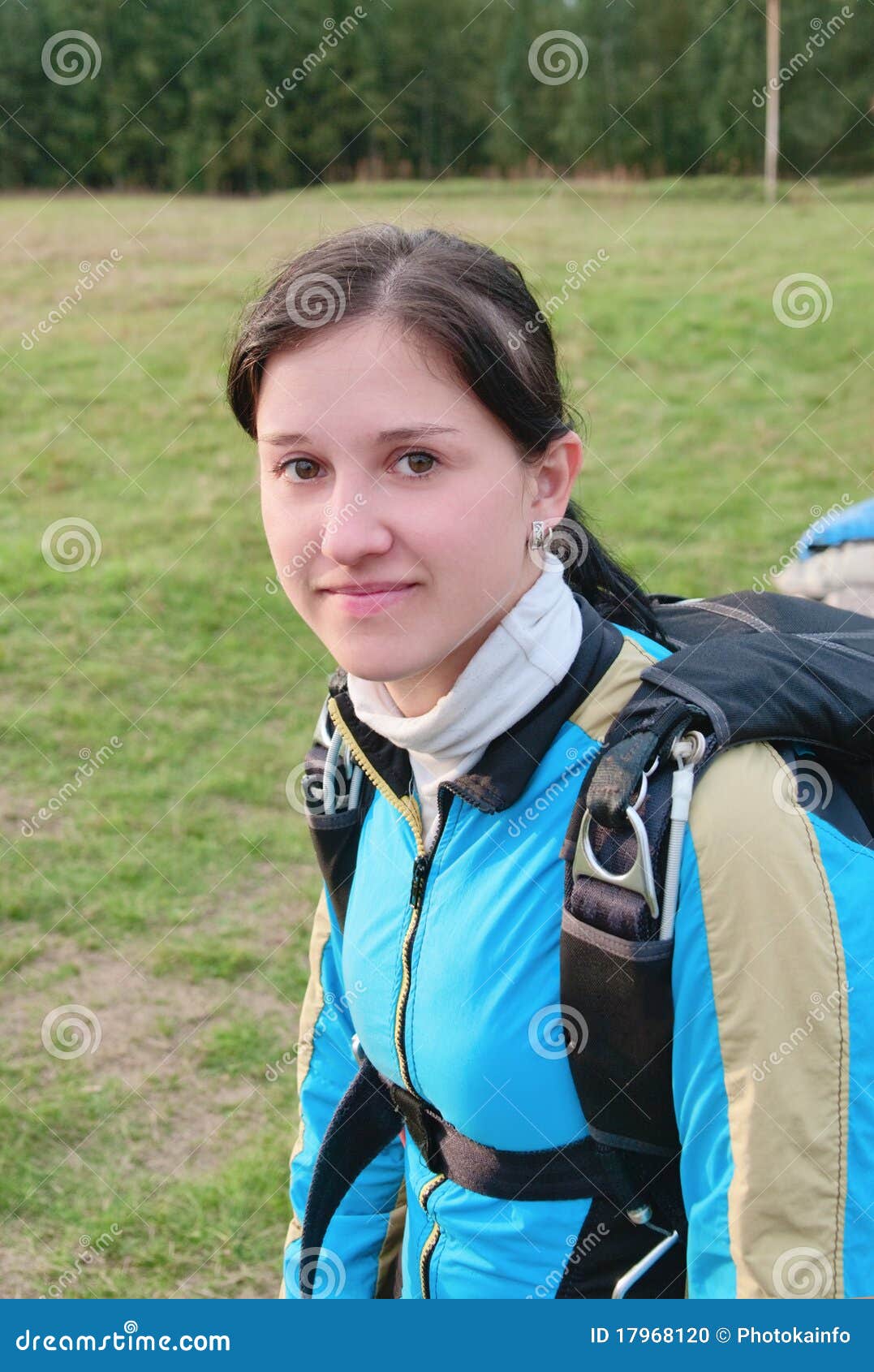 Portrait of the Girl-parachutist Stock Photo - Image of health, rescue ...