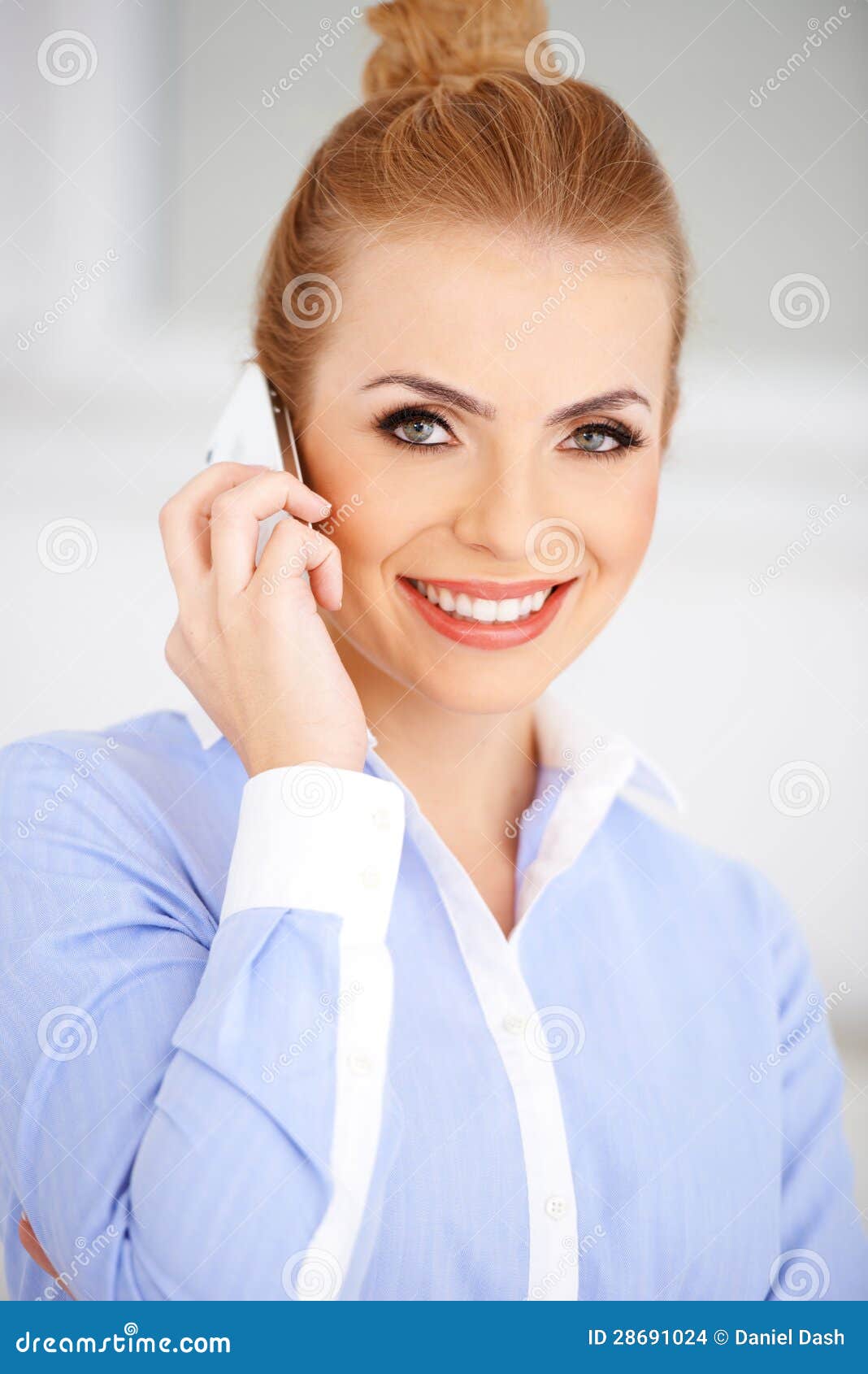 Portrait of Girl with Phone Stock Photo - Image of posture, people ...