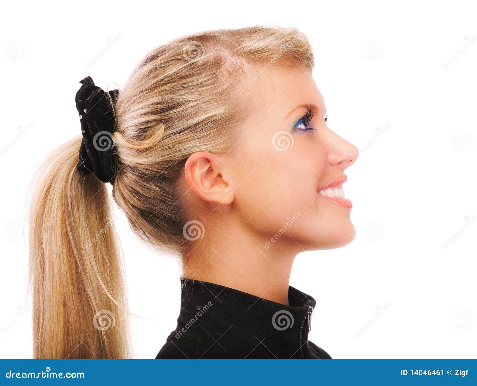 Portrait of Girl with Ponytail Stock Image - Image of european, laugh ...