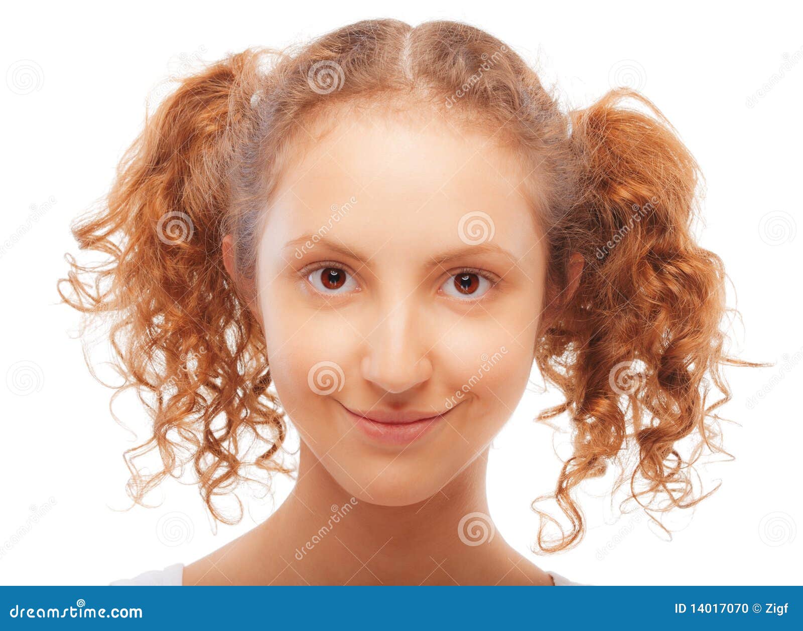 Portrait of Girl with Ponytails Stock Photo - Image of attractive ...