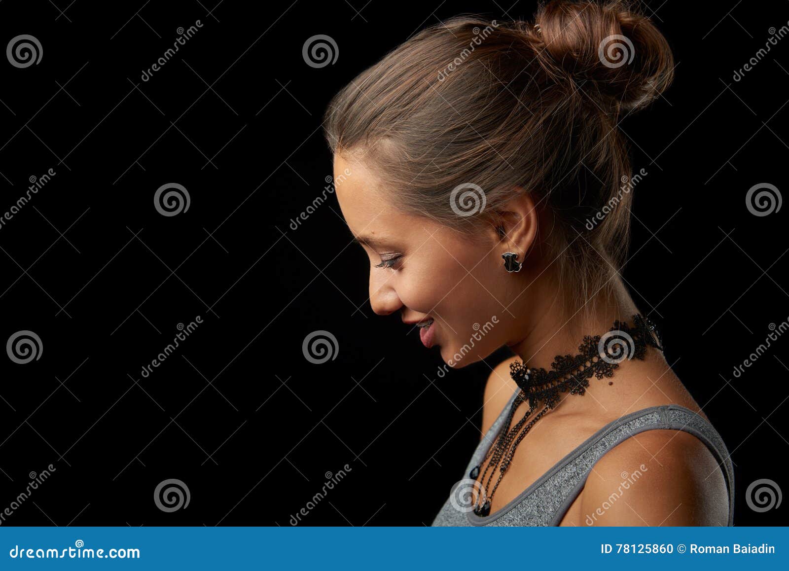 Portrait of girl. Profile stock photo. Image of ethnicity - 78125860