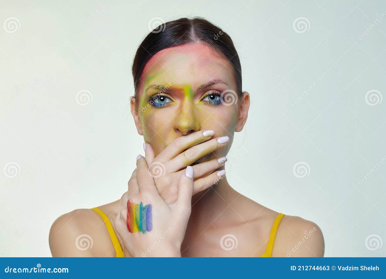 Portrait of a Girl with Smeared Makeup Stock Image - Image of smeared ...