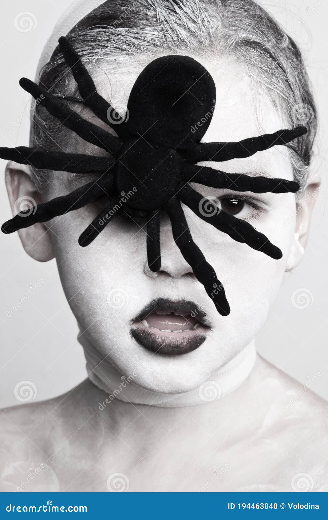 Portrait of the Scary Girl with Spider Stock Photo - Image of beautiful ...