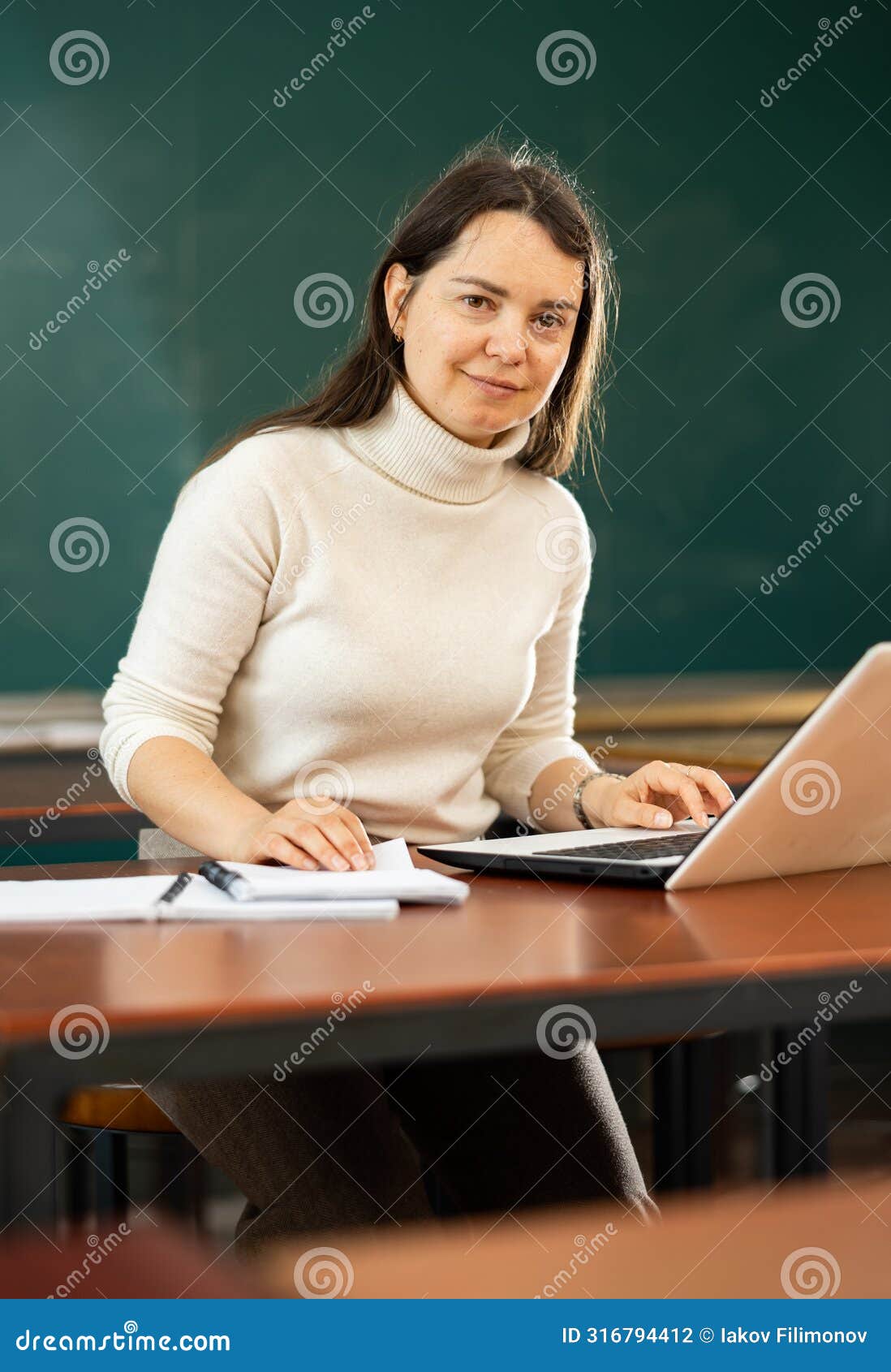 Portrait of a Girl Student Preparing for Classes Stock Photo - Image of ...